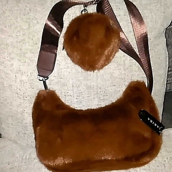 AKIRA | Bags | Akira Faux Fur Crossbody Purse Bag With Coin Purse Nwot ...